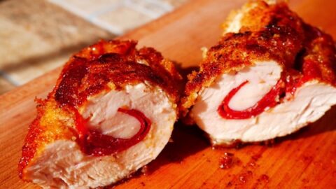 Stuffed Pepperoni Chicken Parmesan - Butter N Thyme