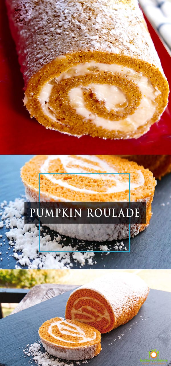 Pumpkin Roulade with Crystallized Ginger Buttercream