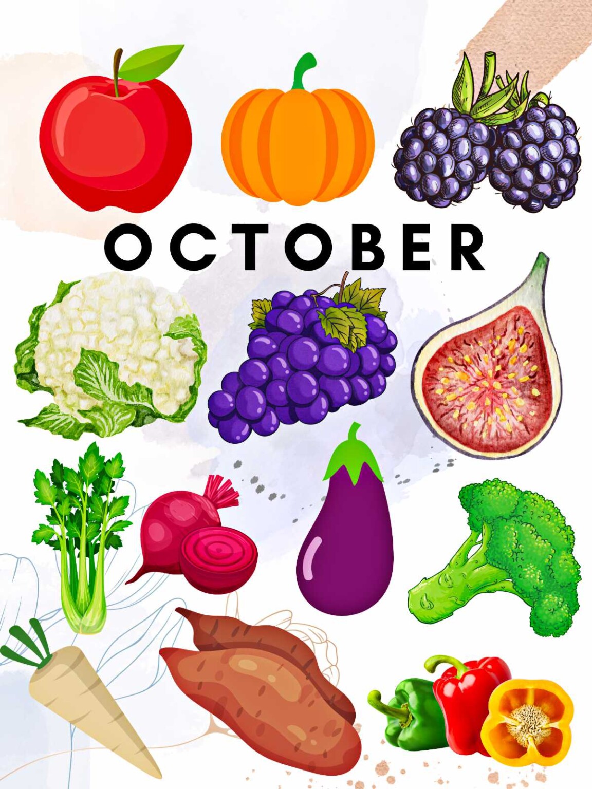 October Guide: 36 Fruits and Vegetables